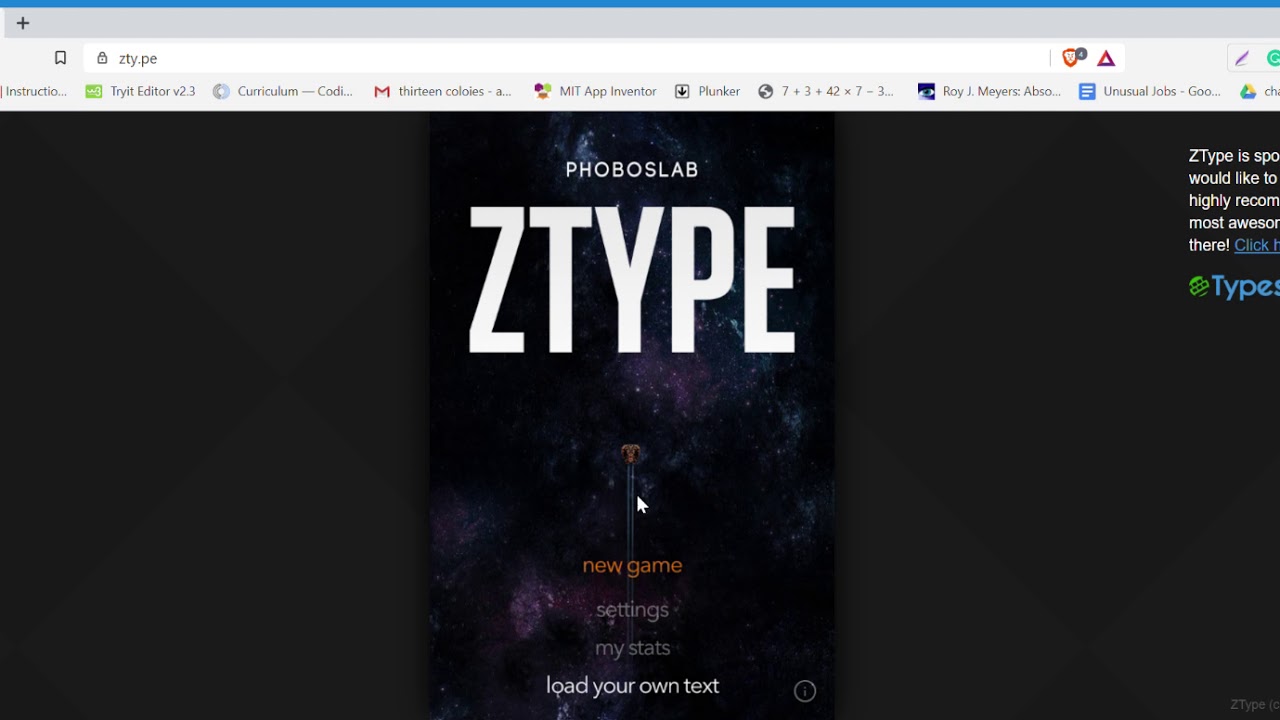 Playing ZTYPE - YouTube