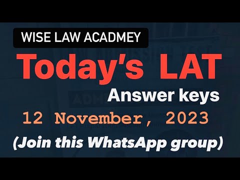 Today LAT Answer keys || 12 November, 2023 LAT test || LAT papers ...