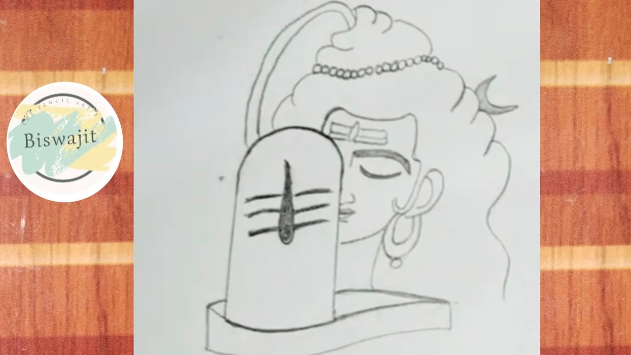 Half face lord bholenath drawing | Shivlingam draw | easy shivan pencil ...