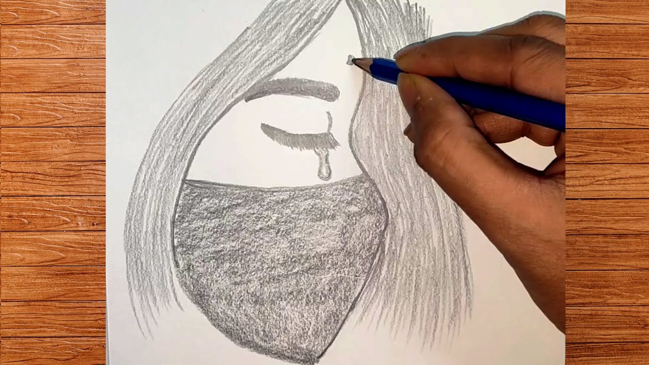 Crying girl drawing || Sad Girl drawing for beginners || How to draw a ...