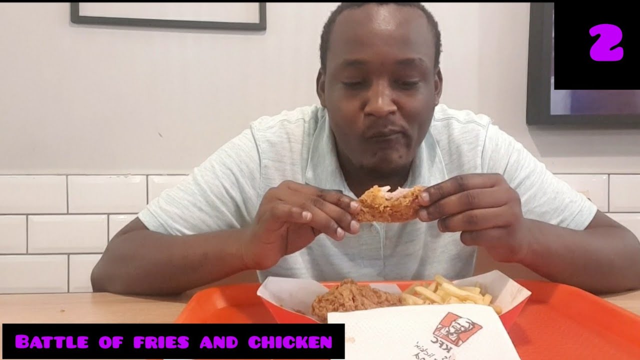 Battle of food KFC CHICKEN AND FRIES VS MANHATAN - YouTube