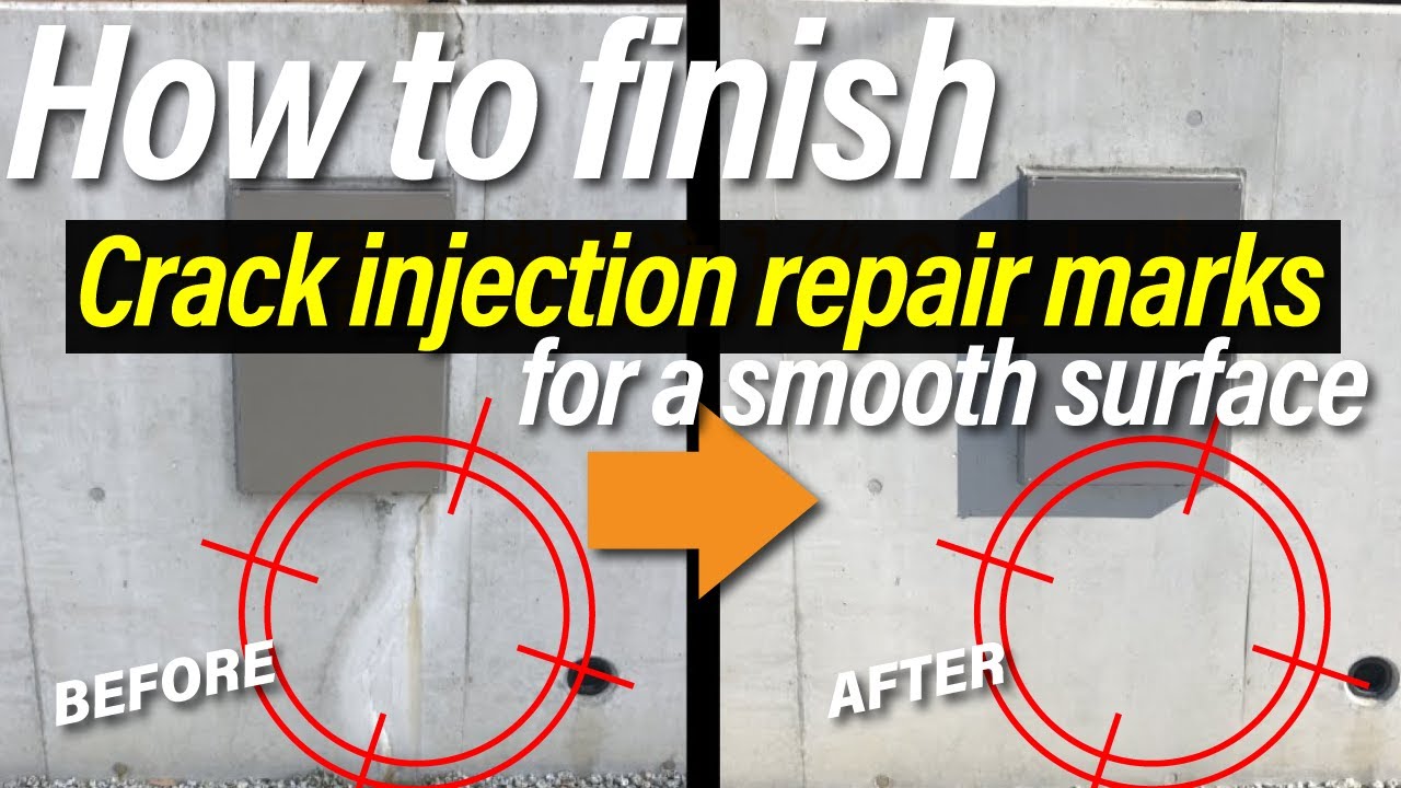 How to finish crack injection repair marks for a smooth surface - YouTube