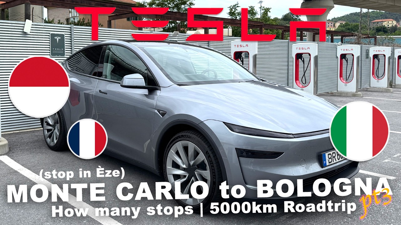 TESLA Model Y Road Trip: Monaco to Bologna, Italy | Model Y Juniper ...