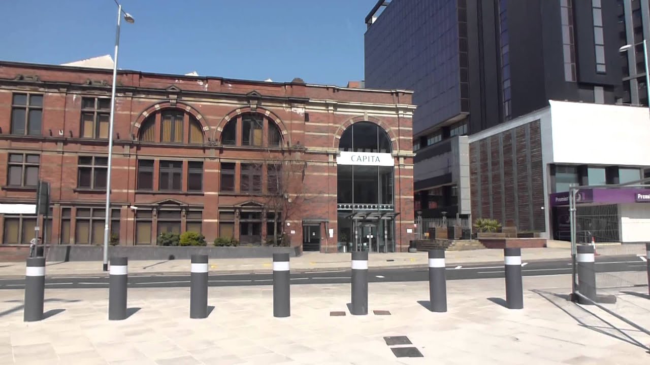 first direct arena leeds and surroundings buildings - YouTube