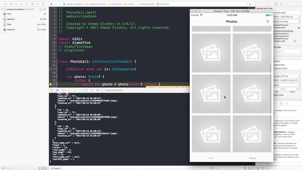 Ios And Web Services Alamofire Swiftyjson Part17 Download Photo Using Alamofire Youtube