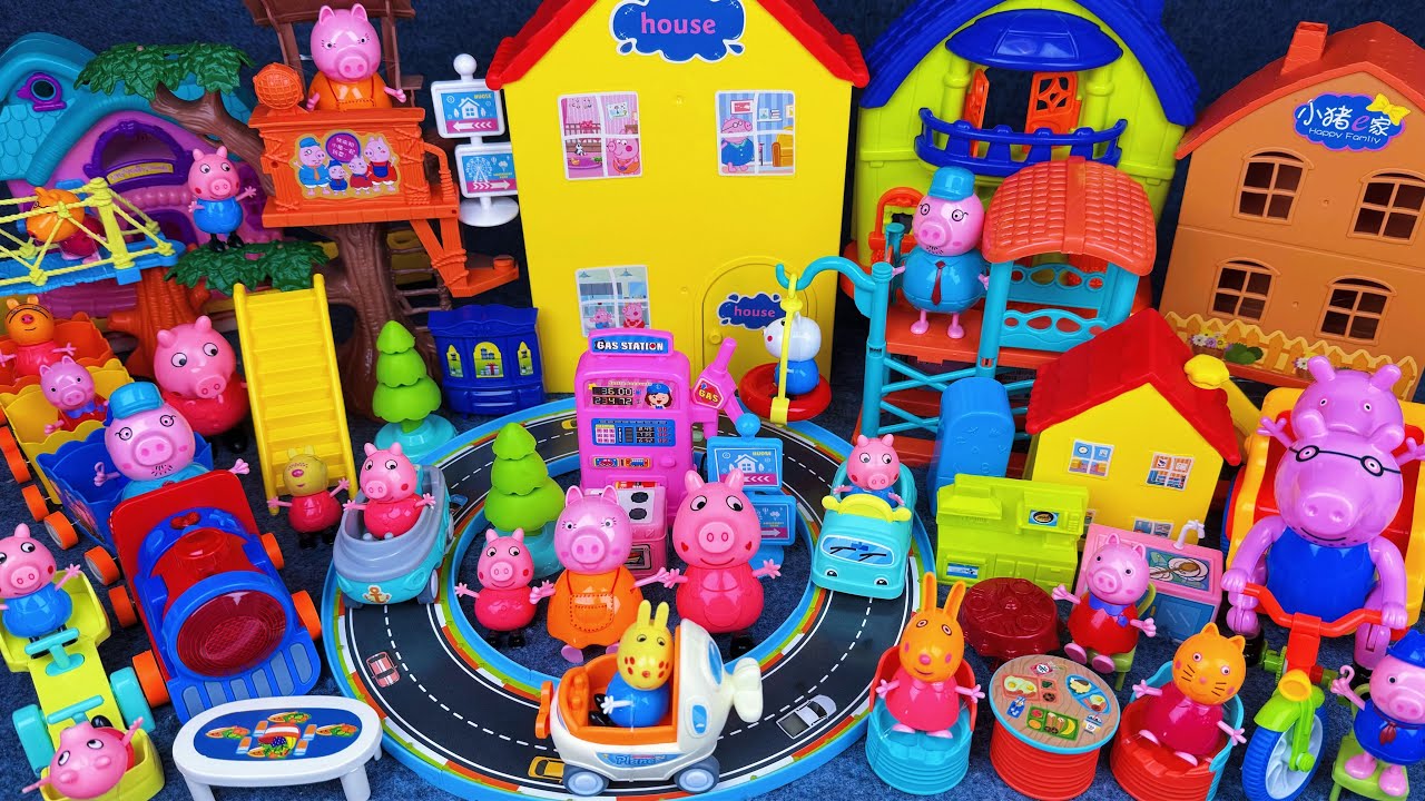 13 Minutes Satisfying with Unboxing Peppa Pig Track Car Jungle ...