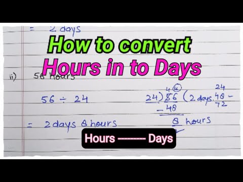 Maths |Convert Hours in to Days |#hours #days #convert - YouTube