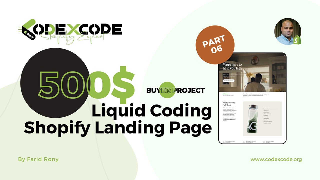 Liquid Template Landing Page Design and Development in Shopify | Part 6 ...