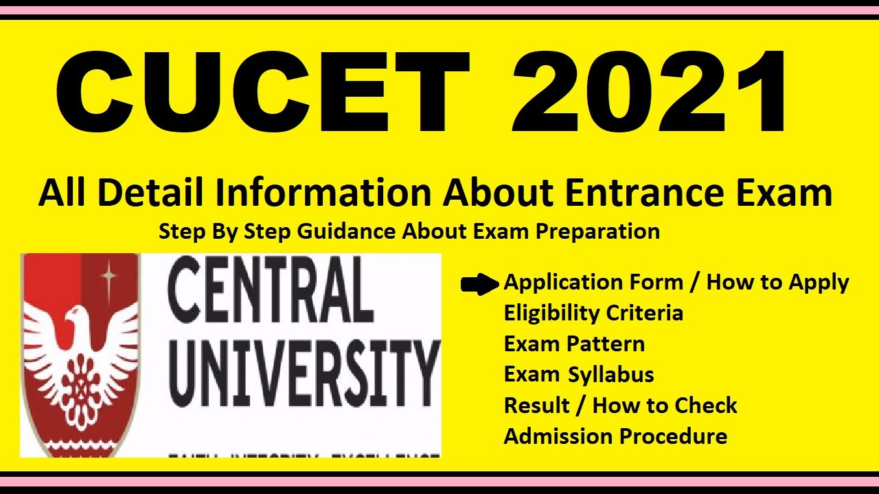 CUCET 2021 - Notification, Dates, Application, Eligibility, Admit Card ...