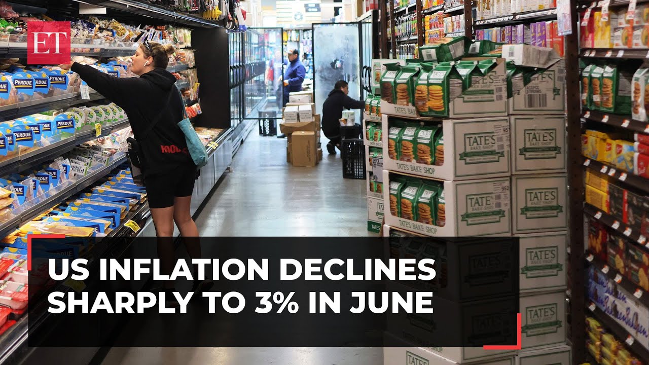 US inflation hits two-year low; declines sharply to 3% in June - YouTube