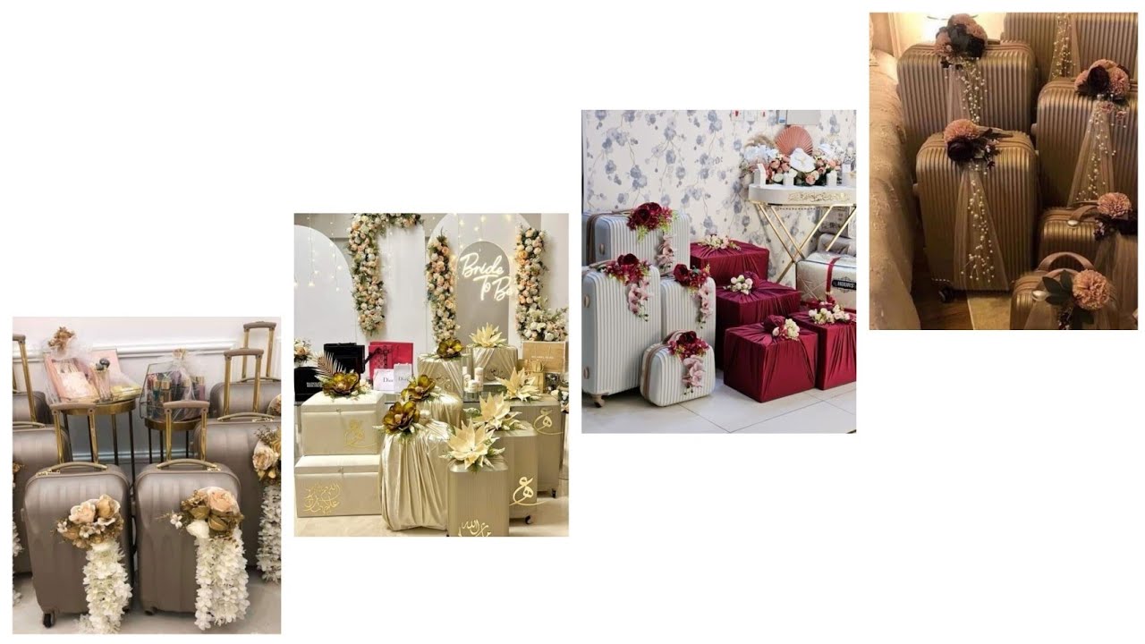 How to decorate bride and groom suitcase/bride bag paking - YouTube