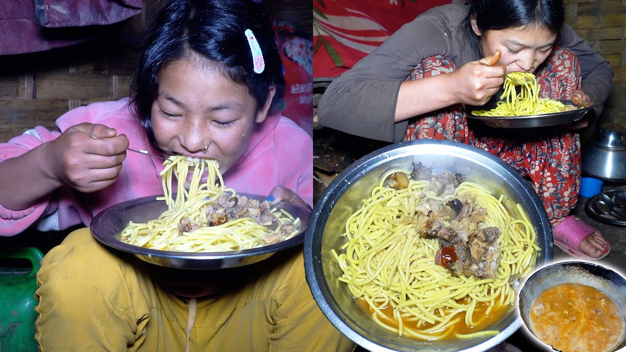 buff soup noodles || Manjita cooking noodles for sister & Somuhang ...