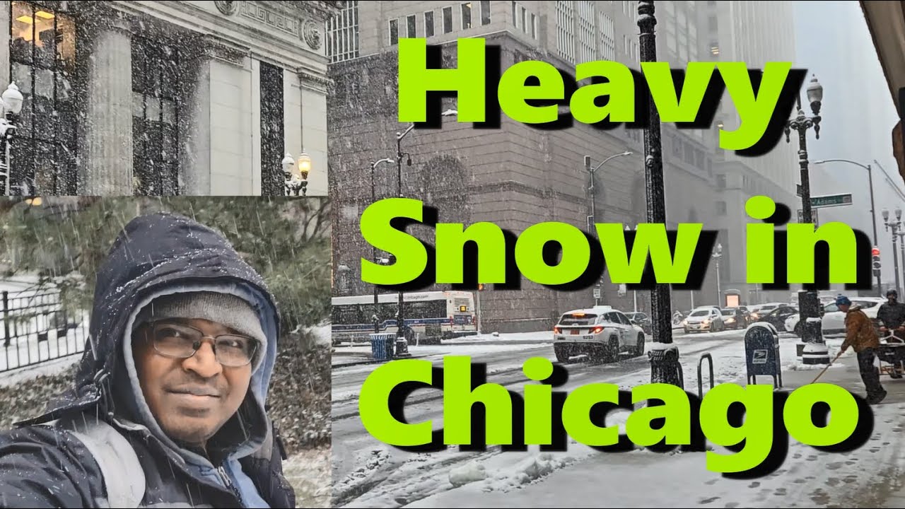 Heavy snow in Chicago | Winter life in USA 😢 😭 | Freezing | Snow ...