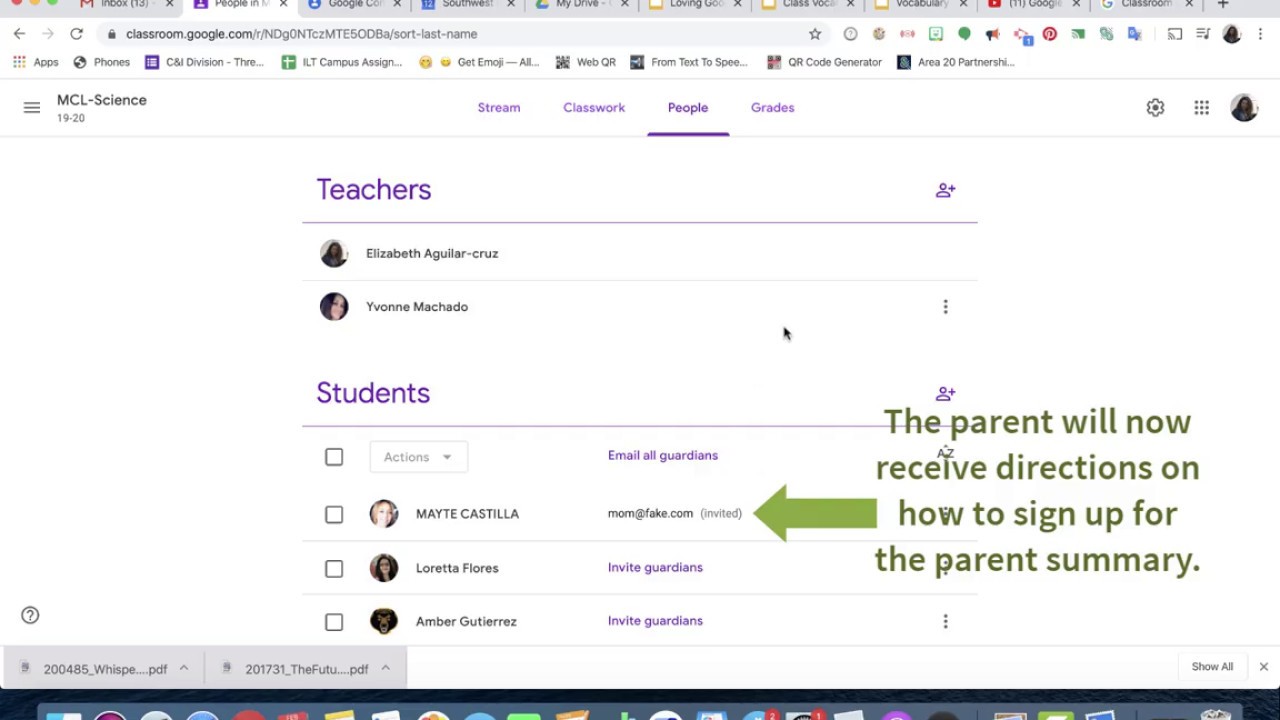 Inviting Parents To Receive Google Classroom Summary - YouTube