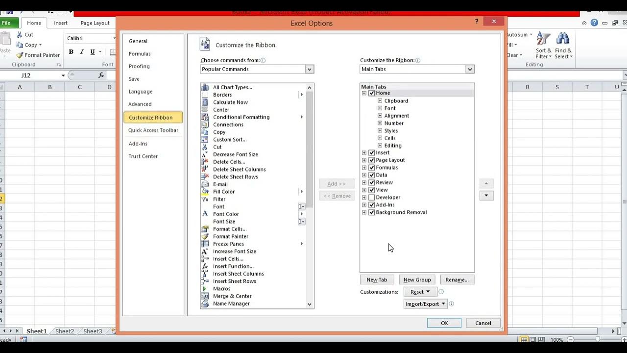 HOW TO ADD DEVELOPER TAB IN EXCEL - YouTube