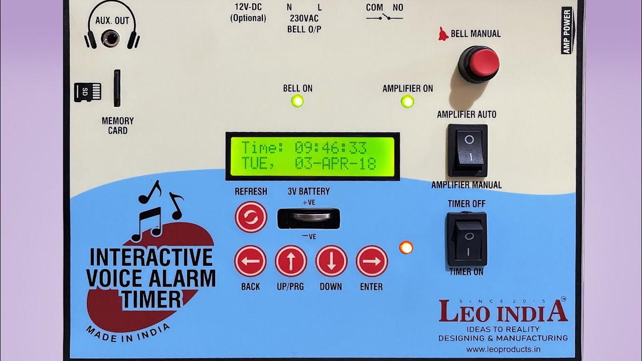 Automatic Multi Voice School bell device - YouTube
