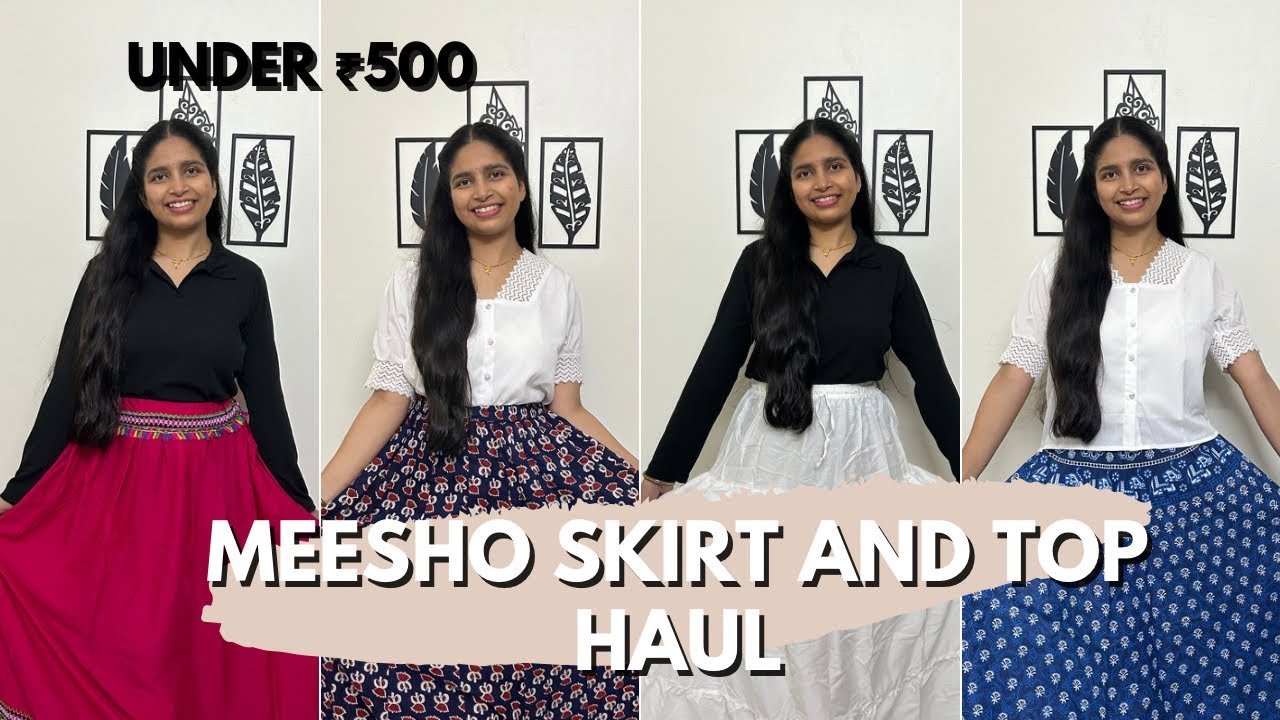 Meesho *HUGE* Skirt & Top Haul Under ₹500 l Meesho Shopping 🛍️ l Meesho ...