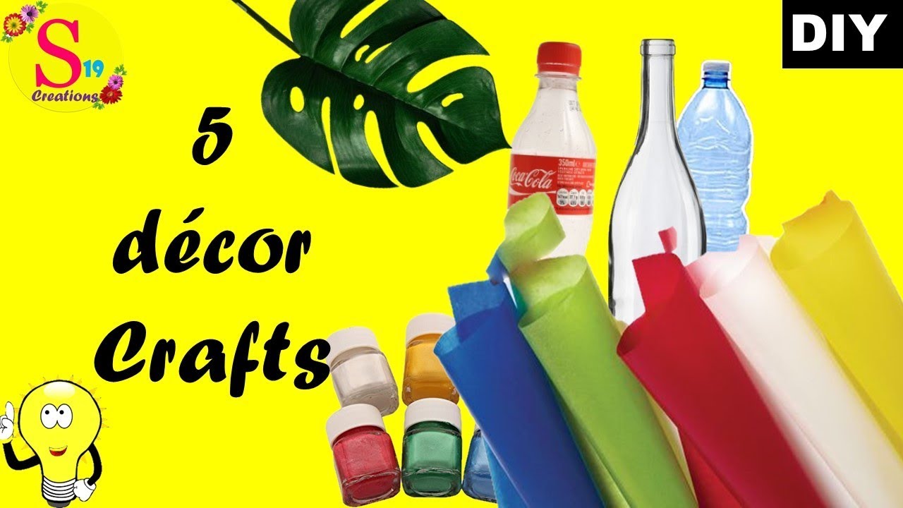 5 diy ideas | easy amazing room decor ideas from best out of waste ...