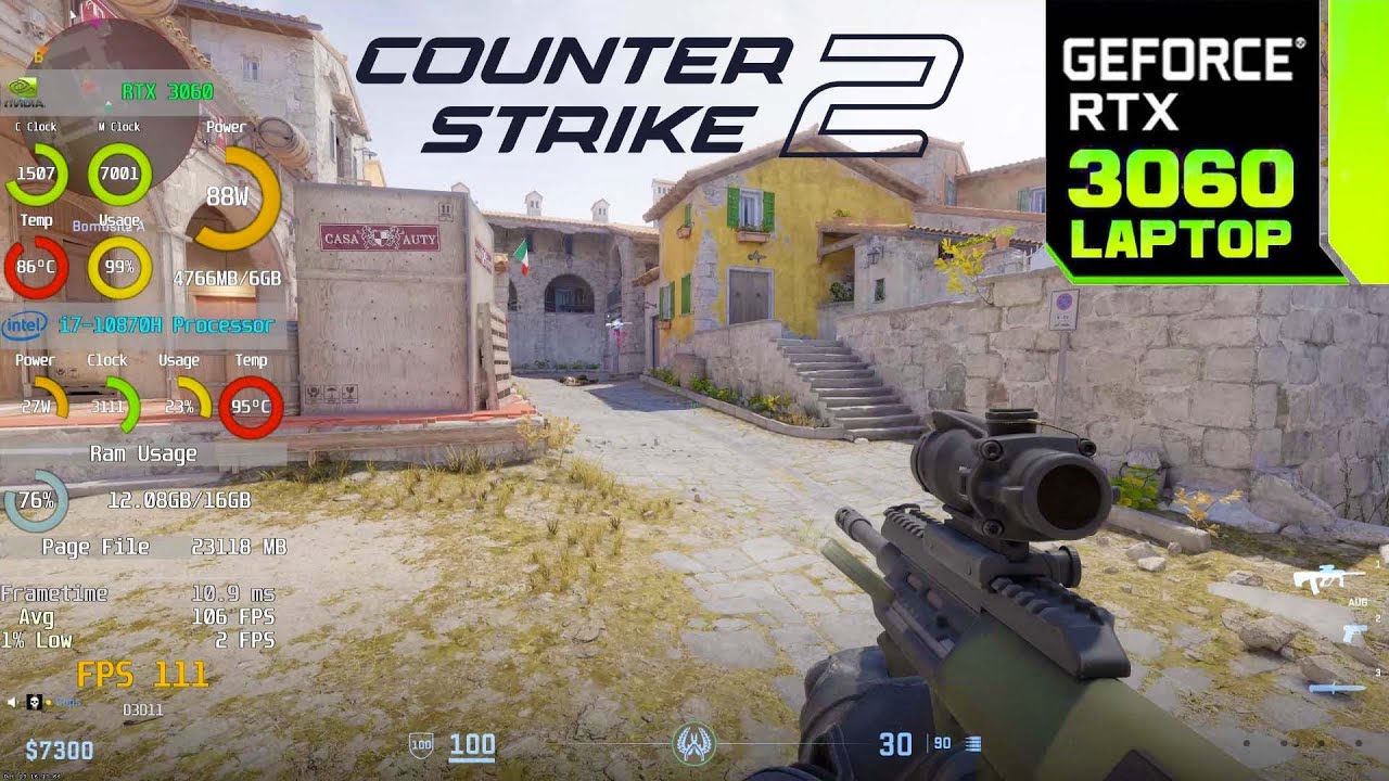 Counter-Strike 2 | RTX 3060 Laptop 130W + i7-10870H | 4K, 1440P, 1080P ...
