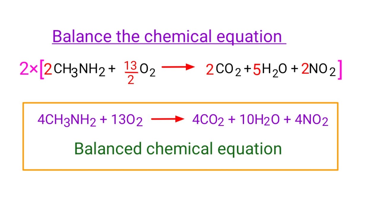 CH3NH2+O2=CO2+H2O+NO2 balance the chemical equation @mydocumentary838 # ...