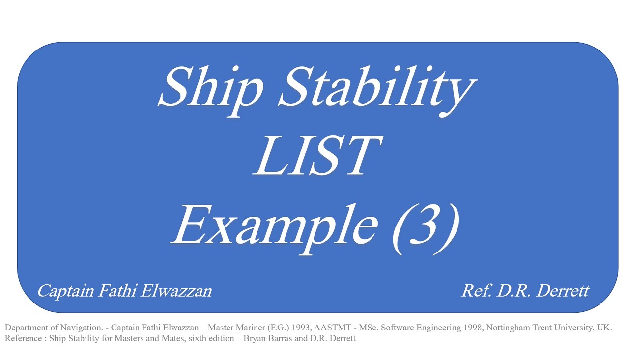 SHIP STABILITY – LIST – Example 3 - YouTube