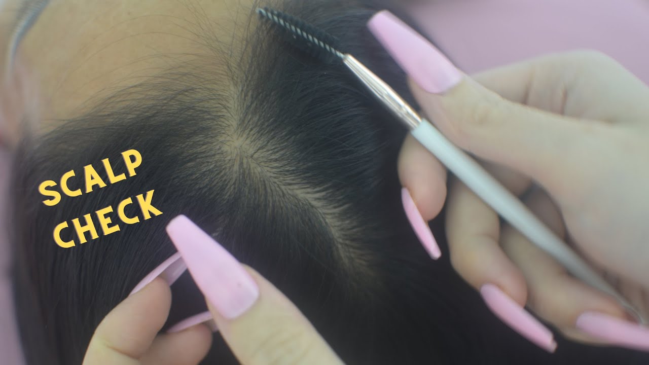 ASMR Scalp Check With Tools, No Talking Scalp Scratching, Hair Play On ...