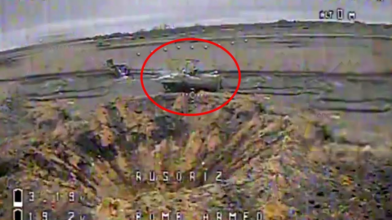 Turret Toss As Drone Strike BMP-2 From Behind - YouTube