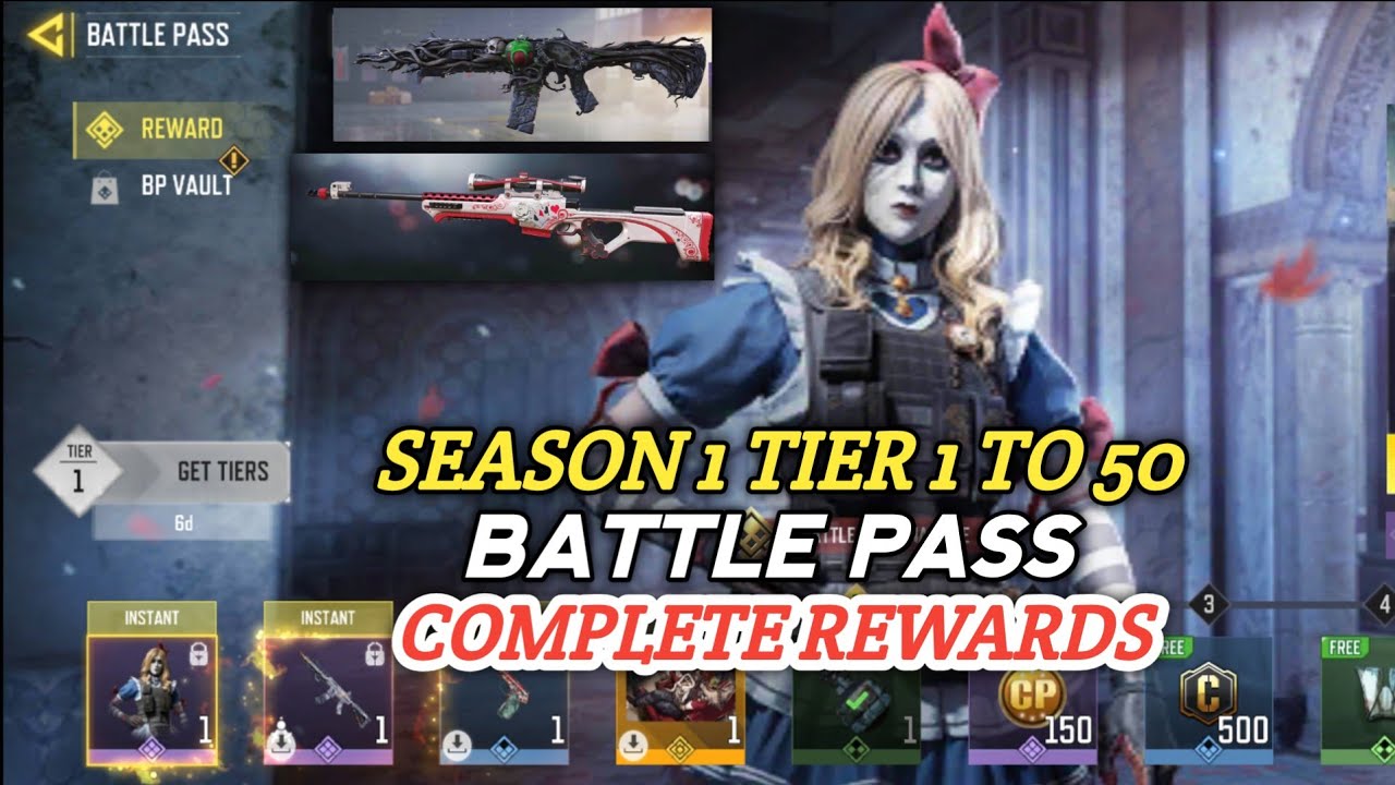 Season 1 2024 Complete Tier 1 To 50 All Battle pass Rewards | Season 1 ...