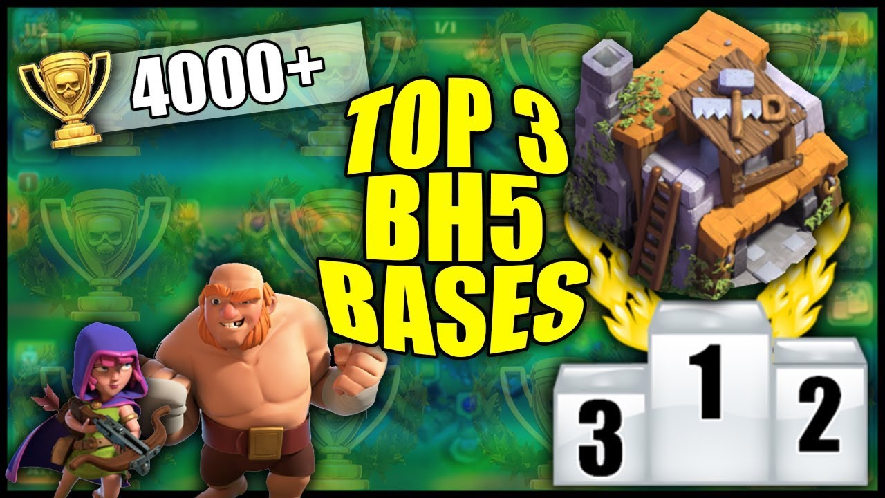 TOP 3 BH5 [Builder Hall 5] Base Builds! 4000+ Trophies! w/ REPLAYS BEST ...