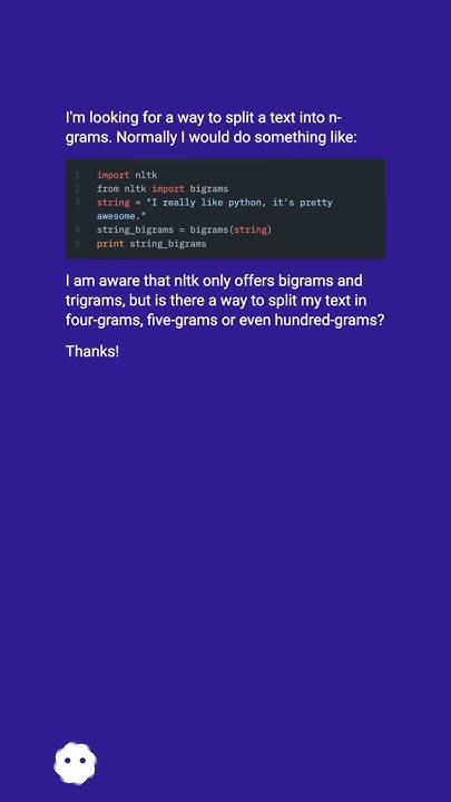 n-grams in python, four, five, six grams? #shorts - YouTube