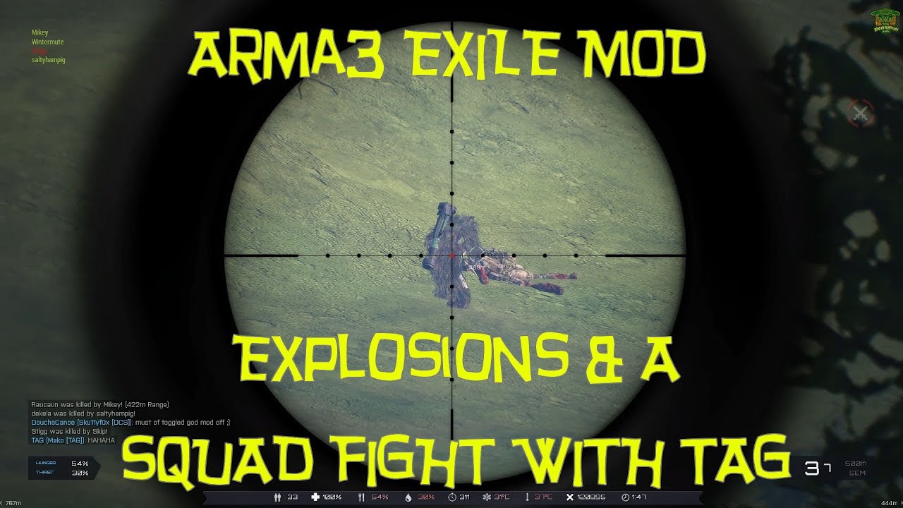 Arma 3 Exile - Explosions & A squad fight with TAG - YouTube