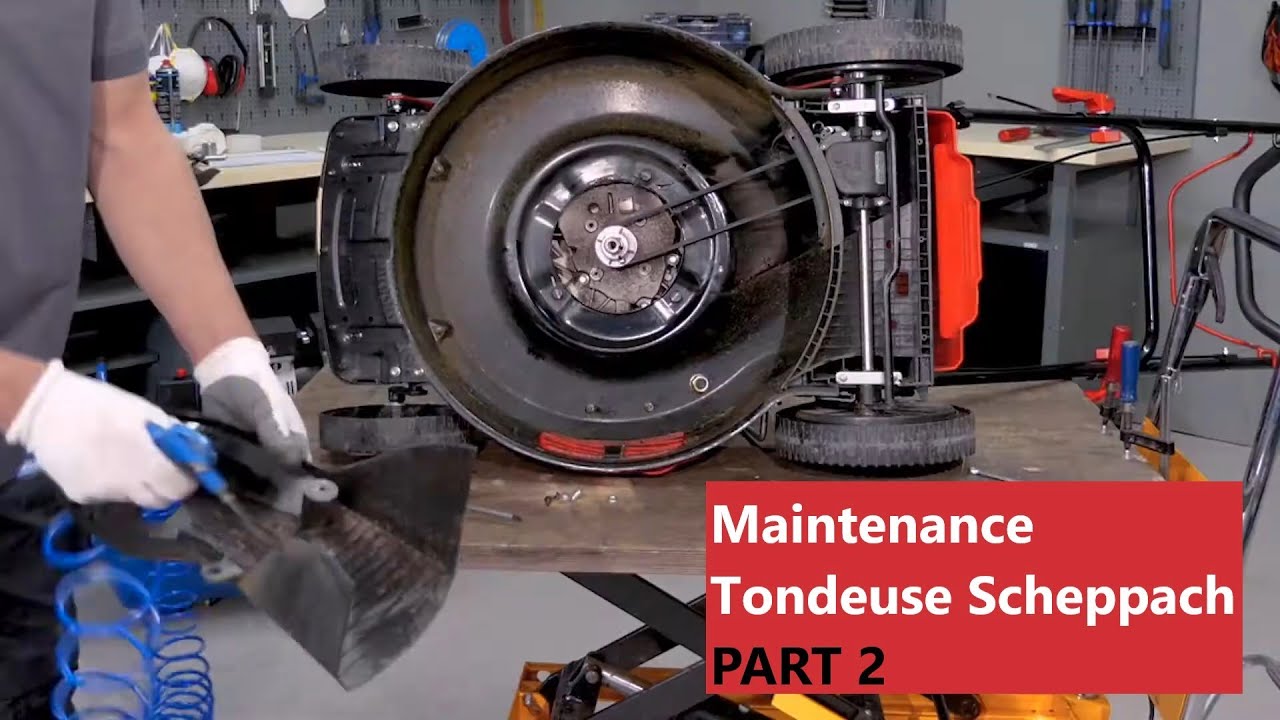 Maintenance tondeuse Scheppach PART 2 - YouTube