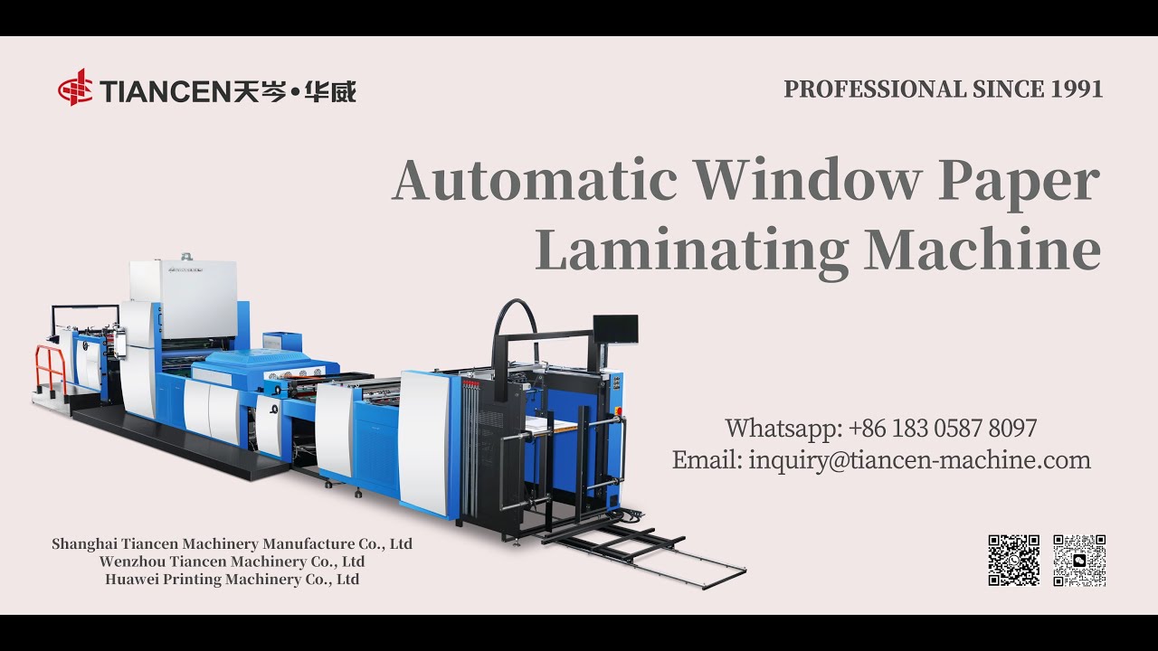 Automatic Window Paper Laminating Machine From Tiancen - YouTube