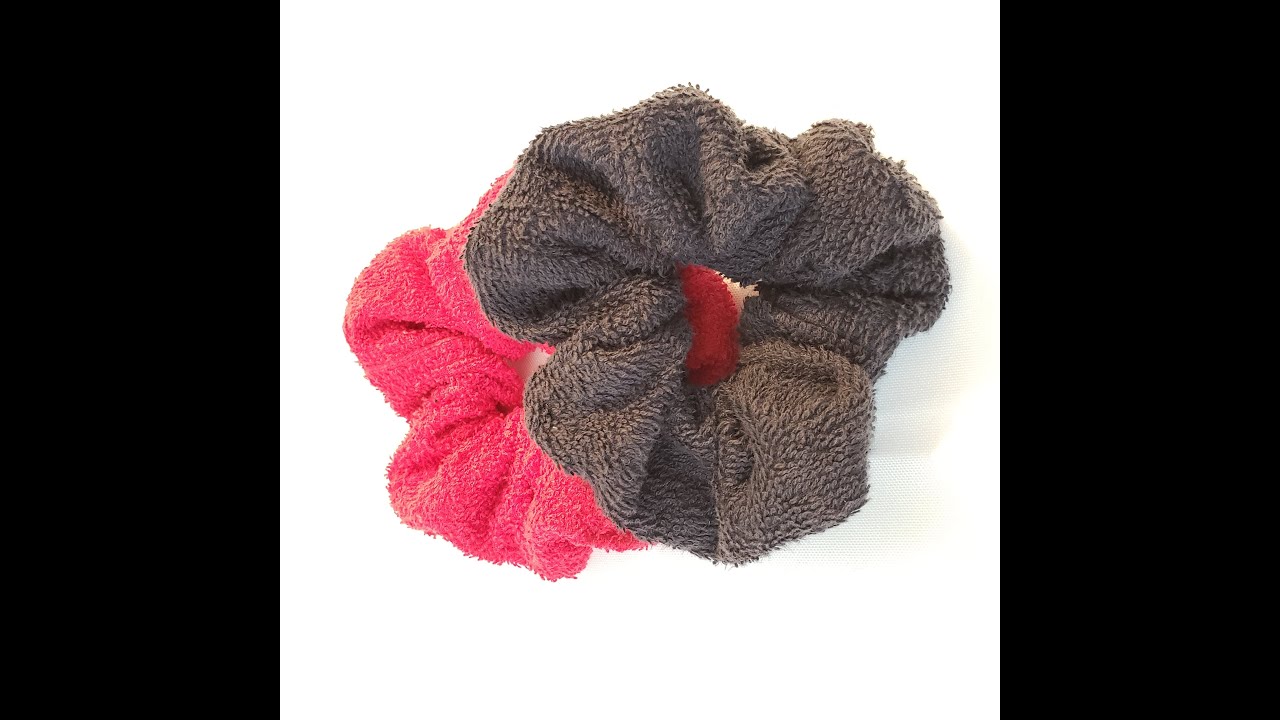 Towel terry cloth scrunchie - YouTube