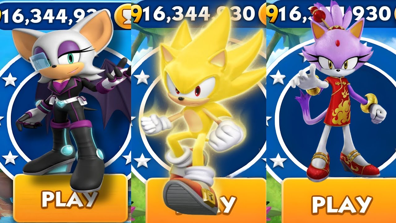 Sonic Dash - Agent Rouge VS Super Sonic VS Lunar Blaze _ Movie Sonic vs ...