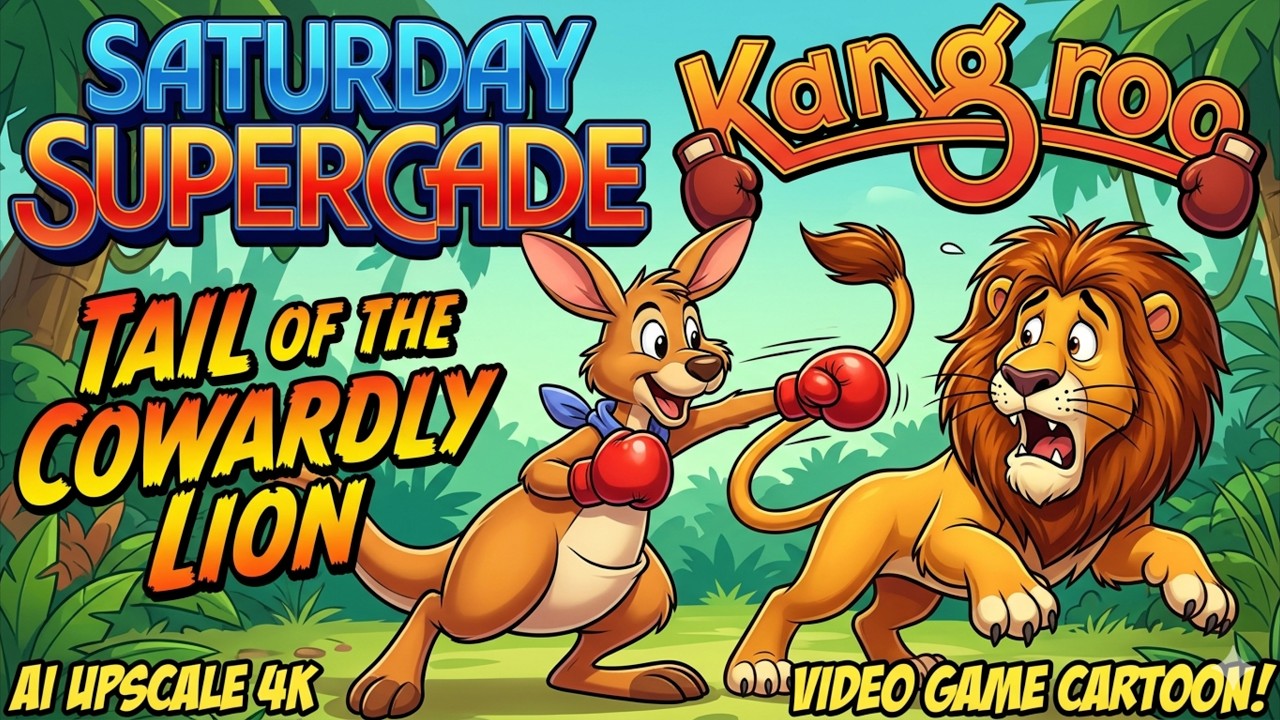 Saturday Supercade Kangaroo Tail of the Cowardly Lion AI Upscale 4K ...