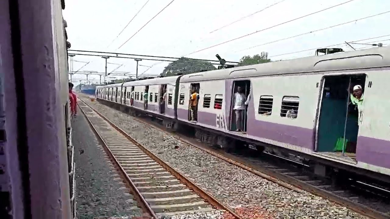 LOCAL Train Vs MEMU Train - Majerhat Local racing with Siuri Memu # ...