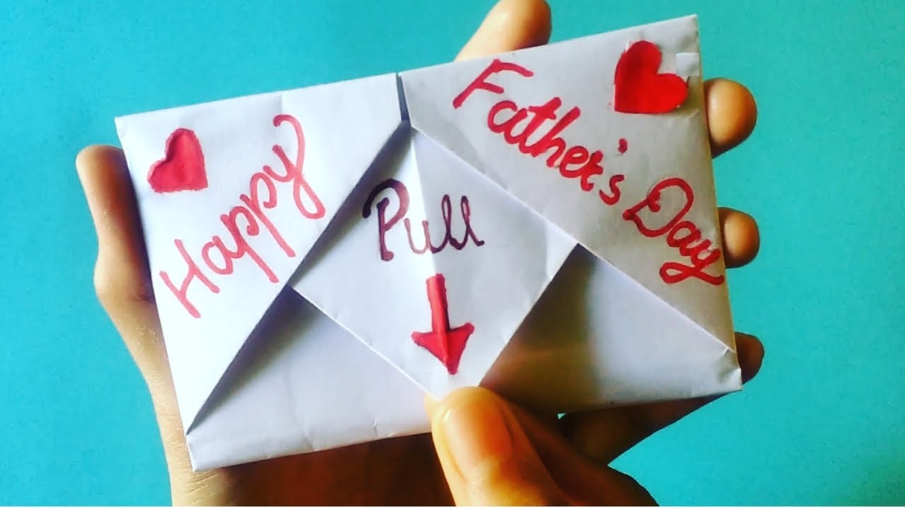 DIY - Surprise Message Card For Father's Day | Pull Tab Origami ...