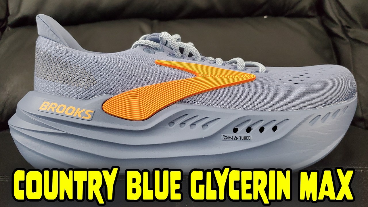 Brooks Glycerin Max Country Blue On Feet Review (110447 1D 428) - YouTube