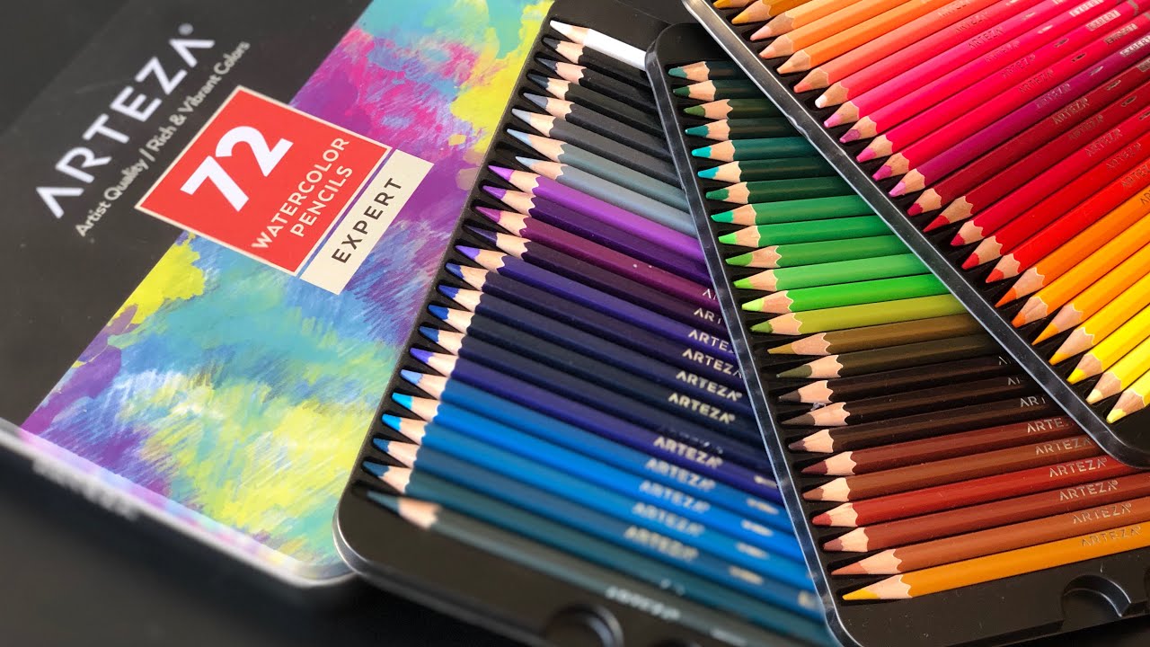 UNBOXING/ TABELA - ARTEZA watercolorpencils - MENUET DE BONHEUR - YouTube