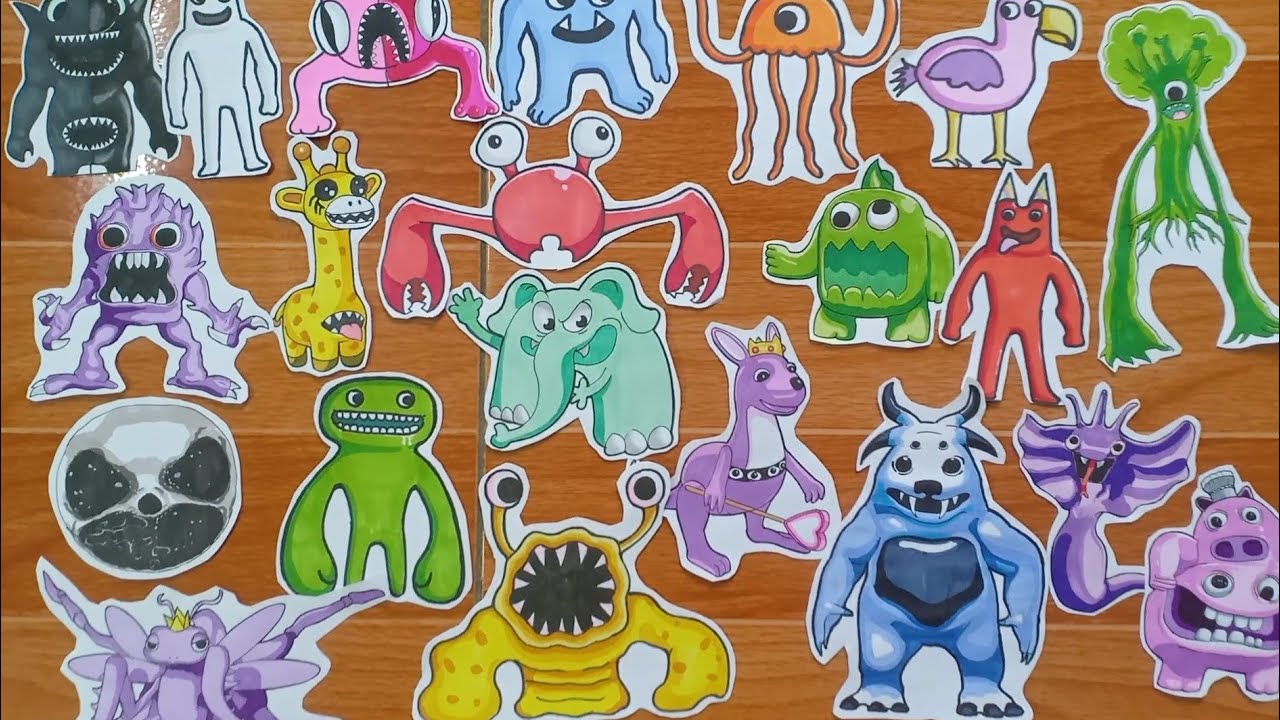 how to make stickers of all monsters in garten of banban 123 - YouTube