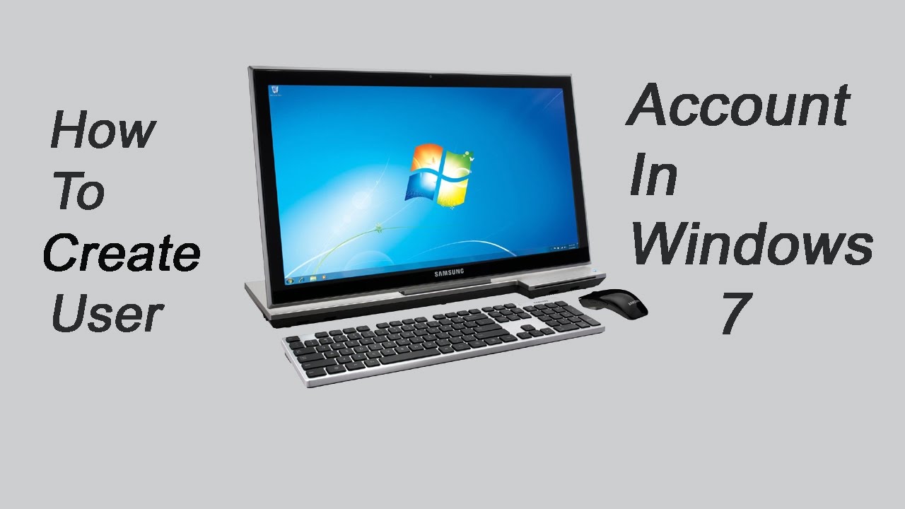 how to create a new user account in windows 7 - YouTube