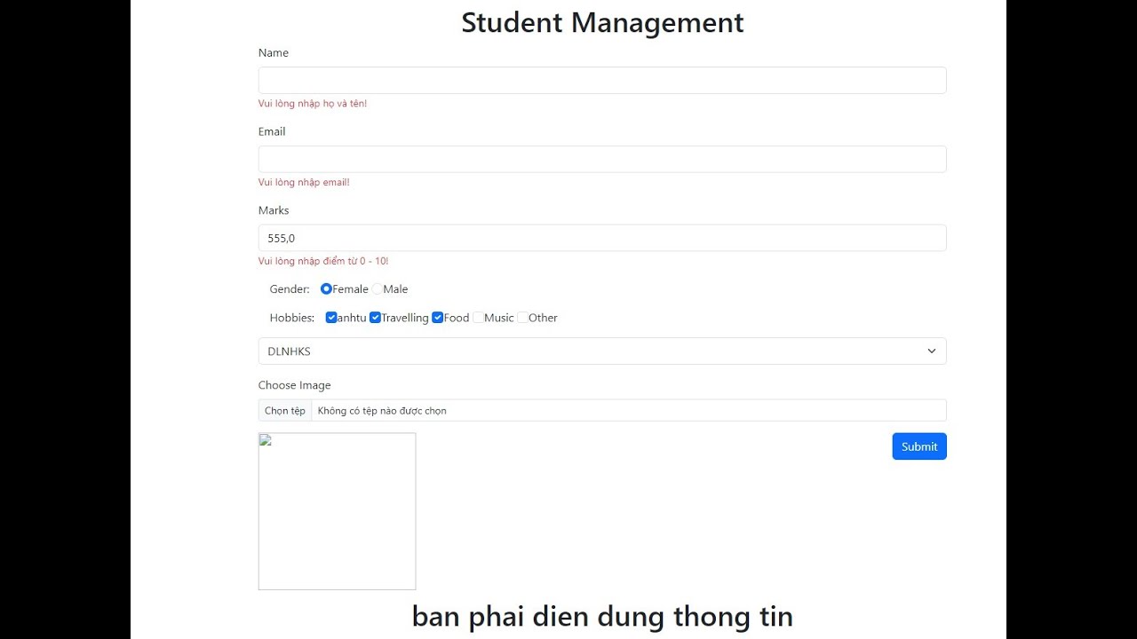 Lab3_java5_Summer2023 upload file, bắt lỗi form, data beanding, data filling - YouTube