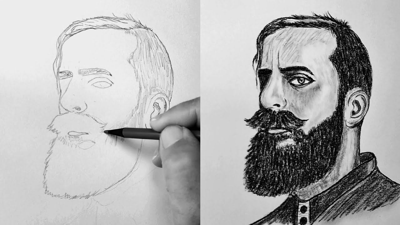 How to Draw Man Portrait with Pencil Part 2 - YouTube