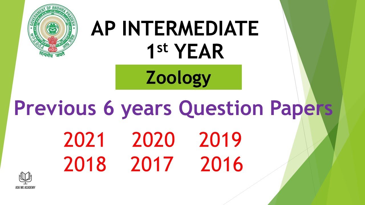 AP Inter 1st Year Zoology (EM) 2021, 2020, 2019, 2018, 2017, 2015 ...