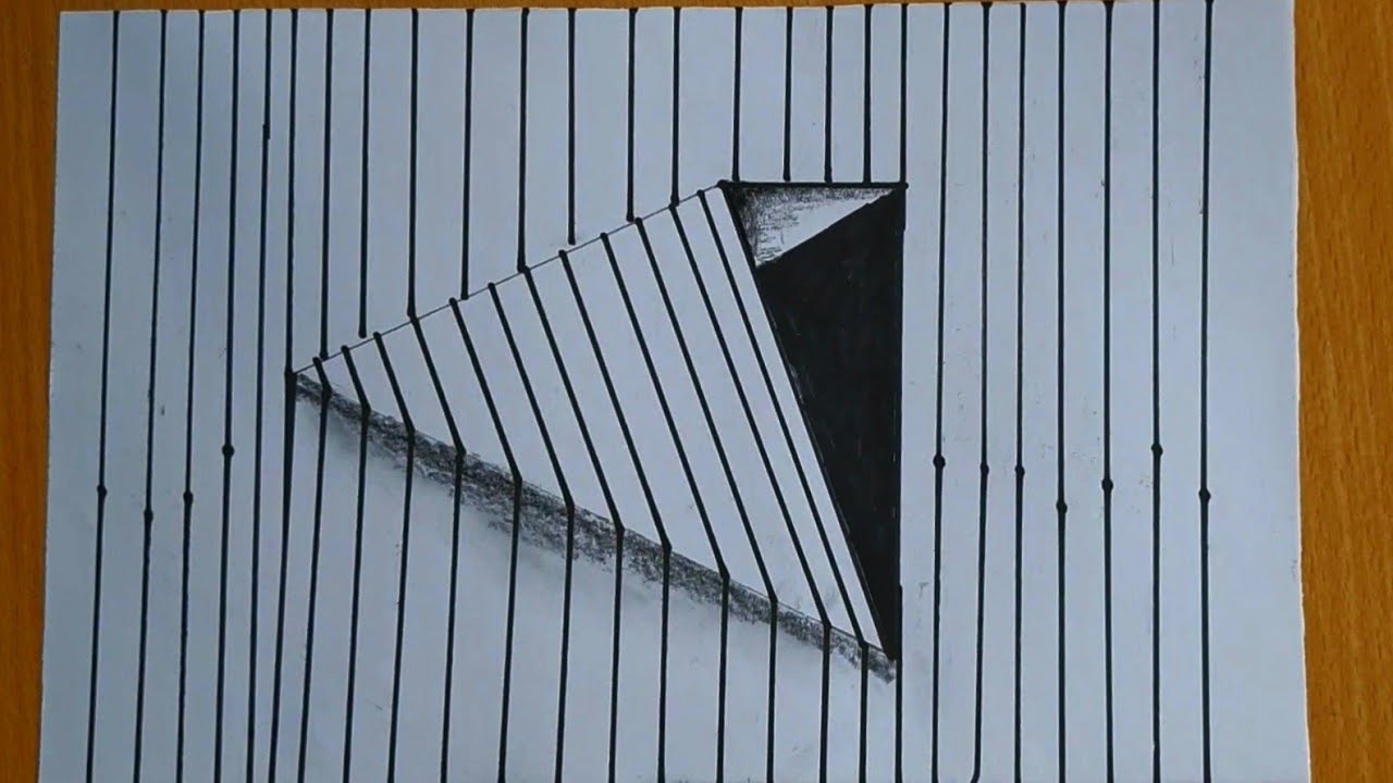 3d trick art on line paper | 3d drawing - YouTube