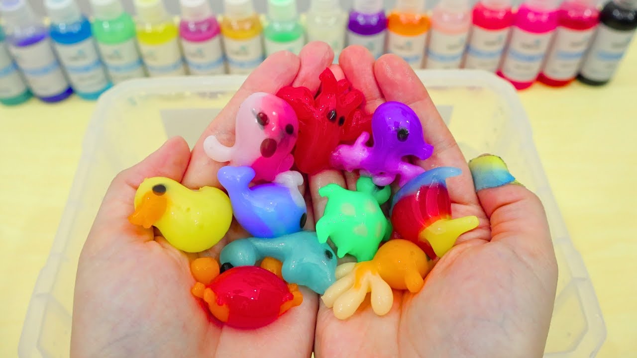 Making Squishy Animal Water Toys while Going Over Colors - Fun ...