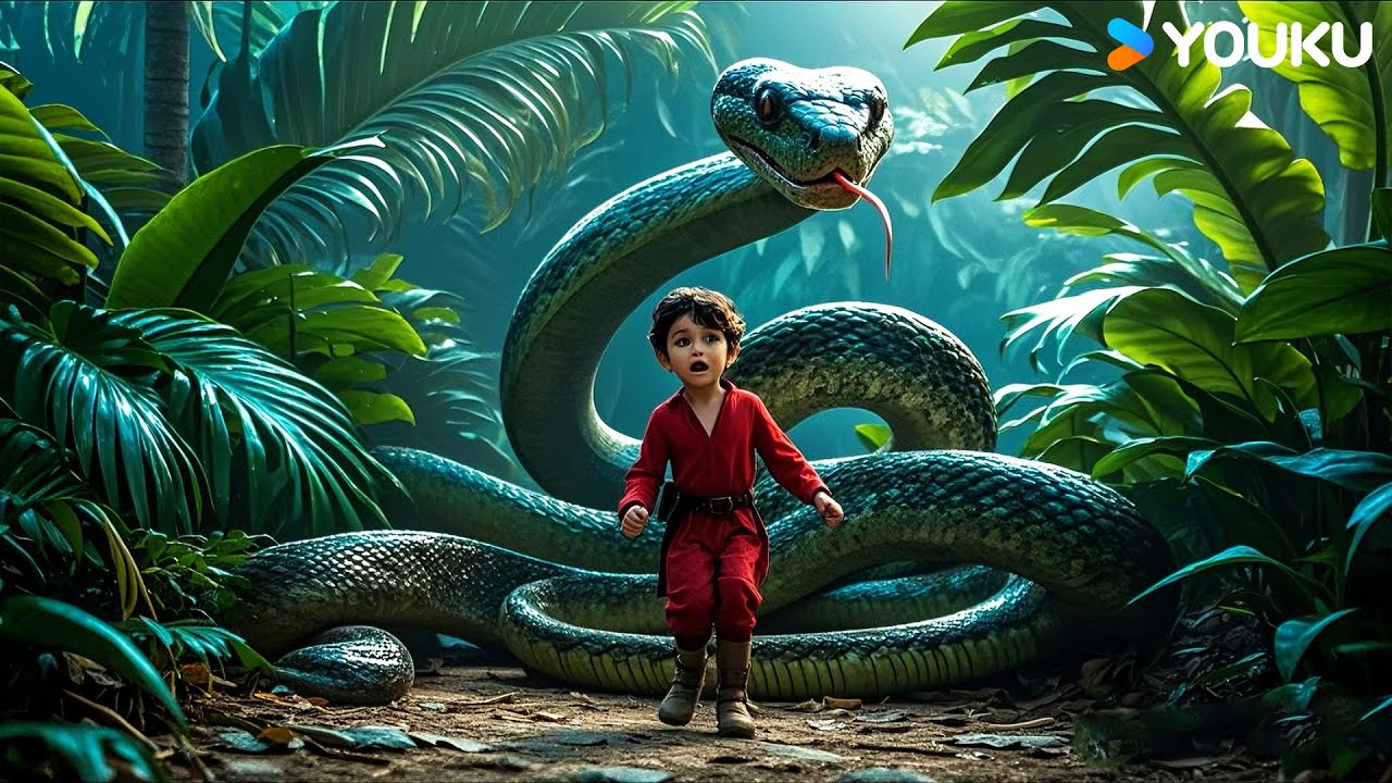 The big snake is behind the little boy to protect him! | Snake 3 ...