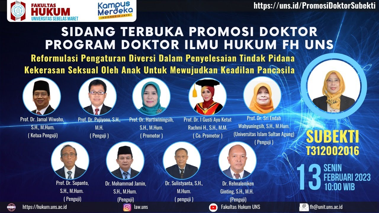 SUBEKTI - T1312002016 | SIDANG TERBUKA PROMOSI DOKTOR PROGRAM ILMU ...
