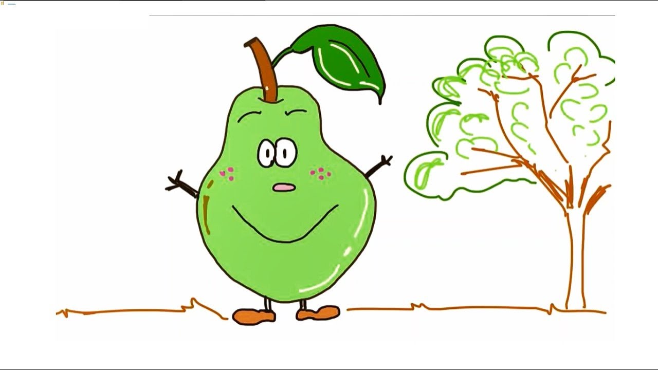 Cómo dibujar una PERA muy FÁCIL paso a paso para niños.How to draw a ...